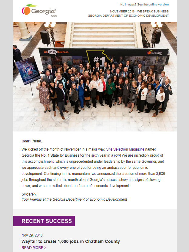 ENewsletter | Georgia Department of Economic Development