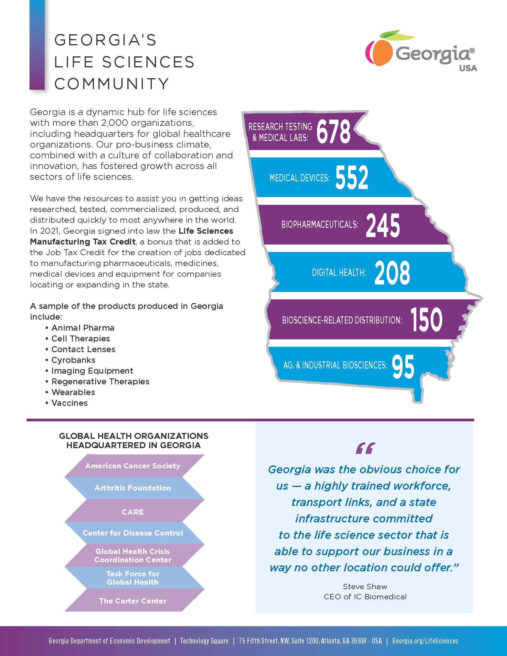 Georgia Life Sciences Industry | Georgia Department of Economic Development
